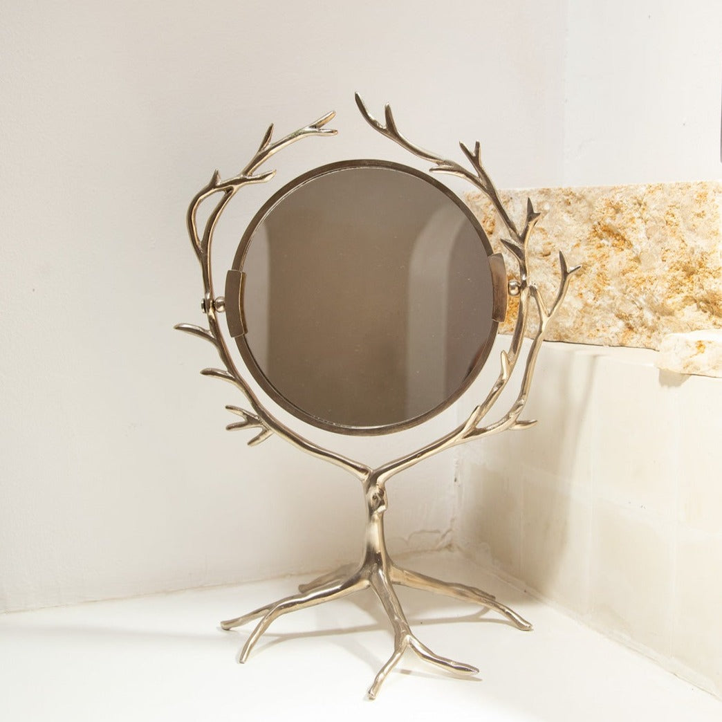 Dreaming of a Fairy Forest - Brass Branch Mirror – Fern